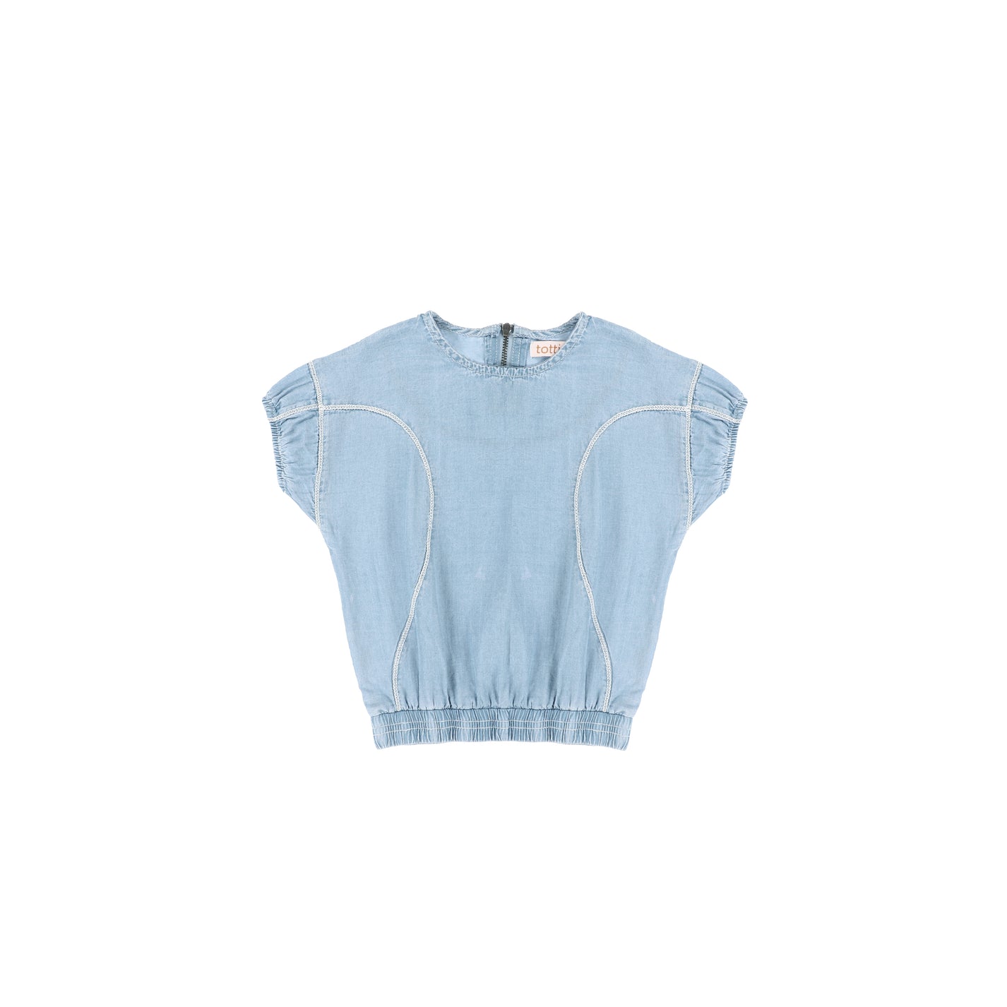 Tottini – SHORT SLEEVES DENIM TENCEL TOP